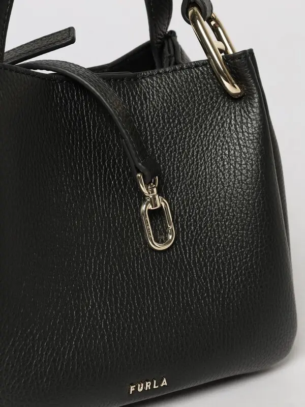 Furla Nuvola Mini Bag With Double Handle And Adjustable Shoulder Strap - Black