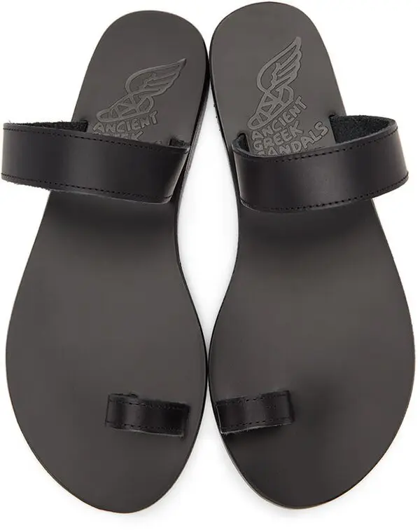 ANCIENT GREEK SANDALS Thalia Open-toe Flat Sandals - Black