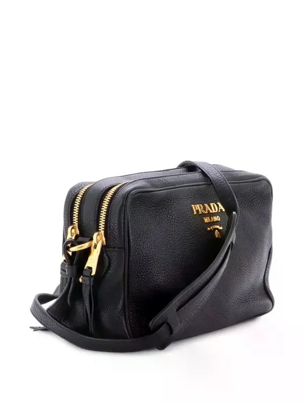 Prada Vitello Daino Double Zip Camera Bag - Black