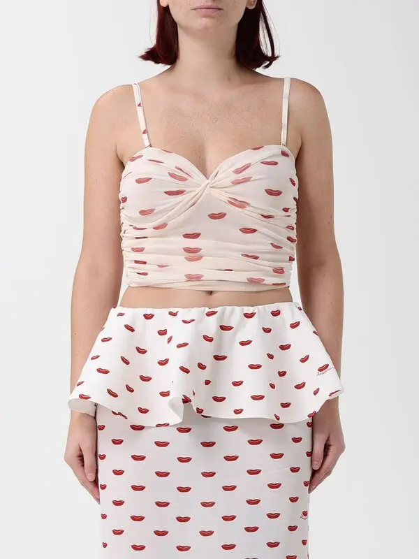 Fiorucci Ruched Lips Print Camisole Top