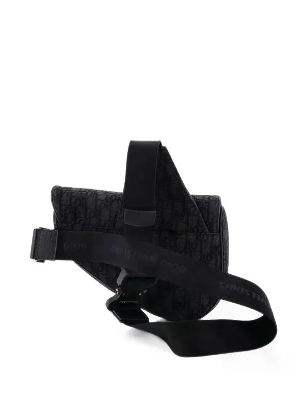 Dior Saddle Oblique Canvas Crossbody Bag - Black