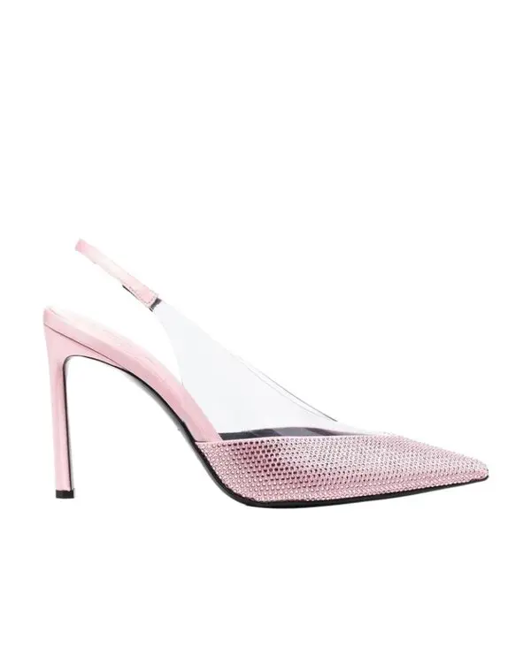 SERGIO ROSSI 120mm Crystal-embellished Pointed Pumps - Pink