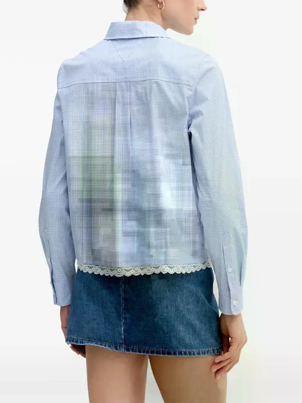 OUI Lace-trim Checked Shirt