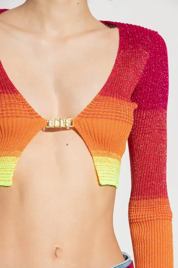 Gcds Striped Knitted Cardigan