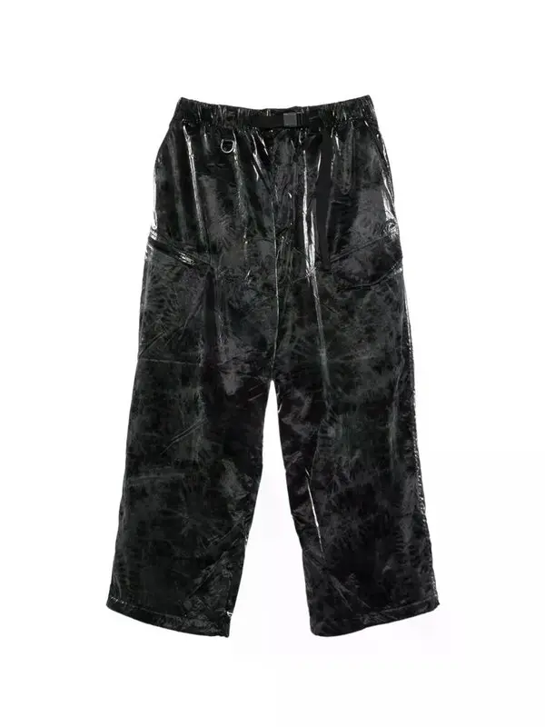 Y3 High-shine Tie-dye Wide-leg Trousers