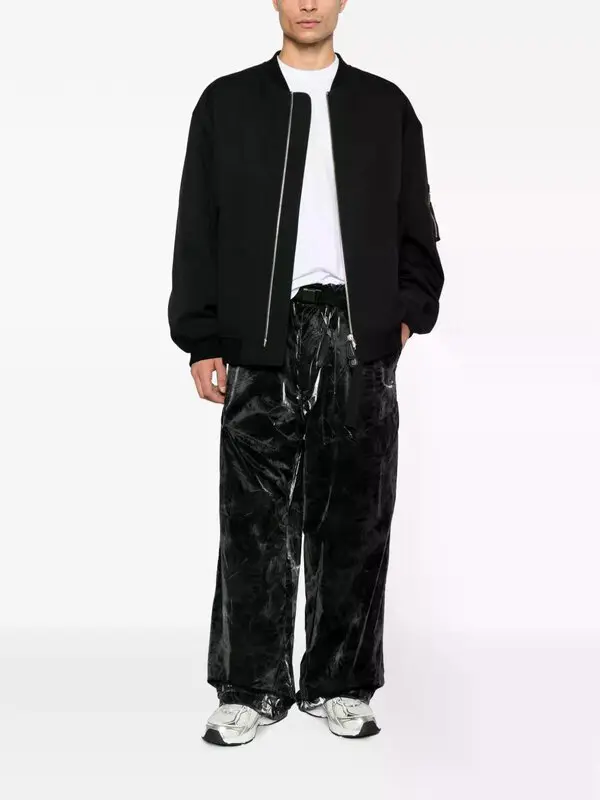 Y3 High-shine Tie-dye Wide-leg Trousers