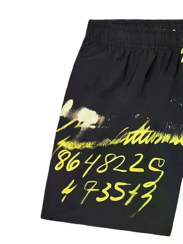 PURPLE BRAND Graphic Print Elasticated Waistband Shorts