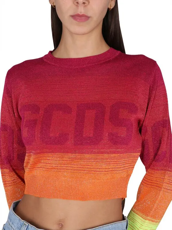 Gcds Logo Knit Cropped Jumper