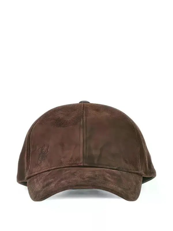 Emporio Armani Suede Logo-embroidered Baseball Cap