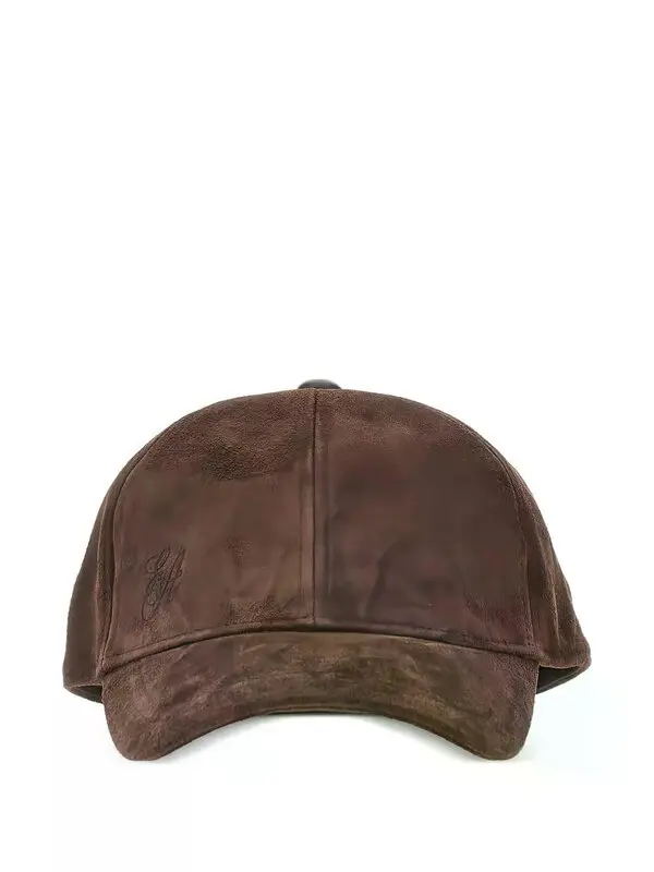 Emporio Armani Suede Baseball Cap - Brown