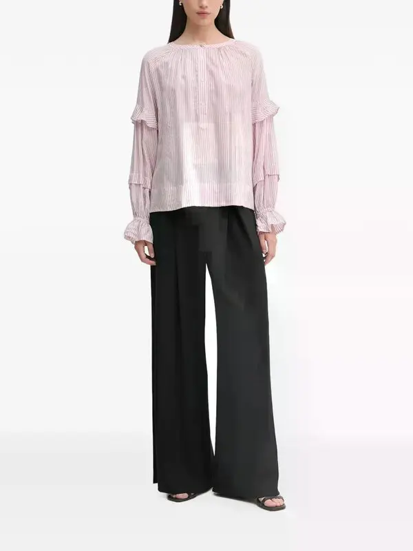 MOS MOSH Jorun Ruffled Striped Blouse