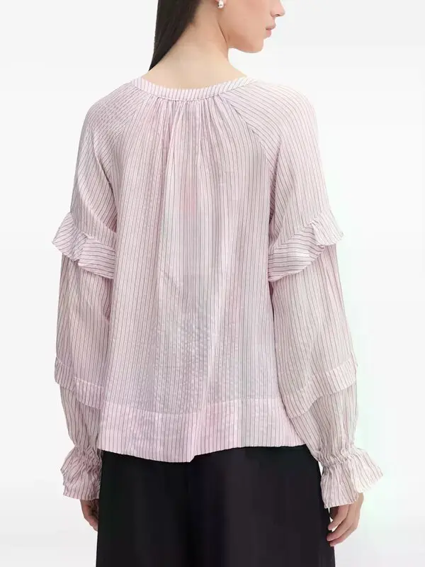 MOS MOSH Jorun Ruffled Striped Blouse