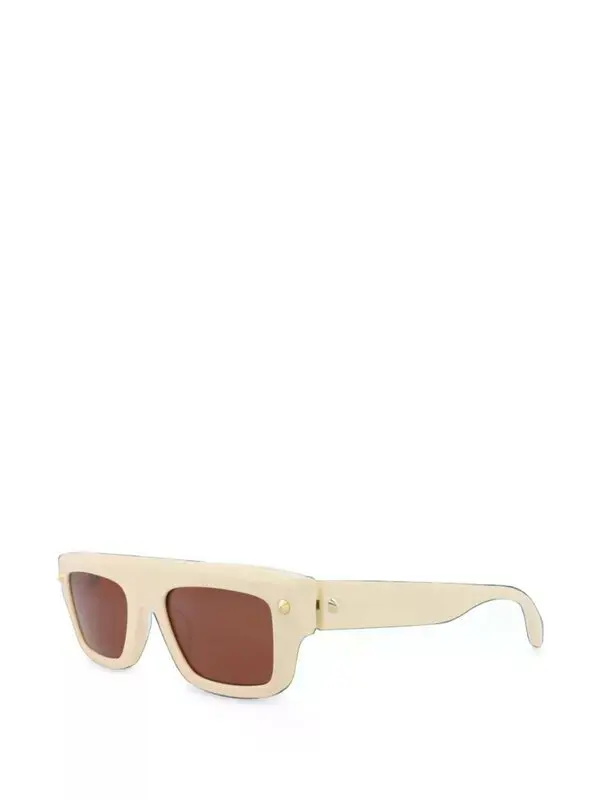 Alexander McQueen Stud-embellished Rectangle-frame Sunglasses