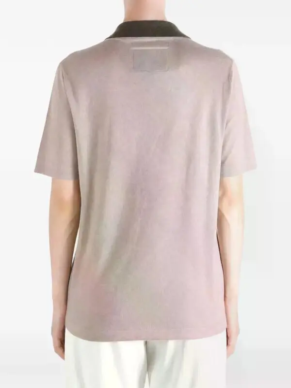 Frenckenberger V-neck Short Sleeve Polo Shirt - Neutrals