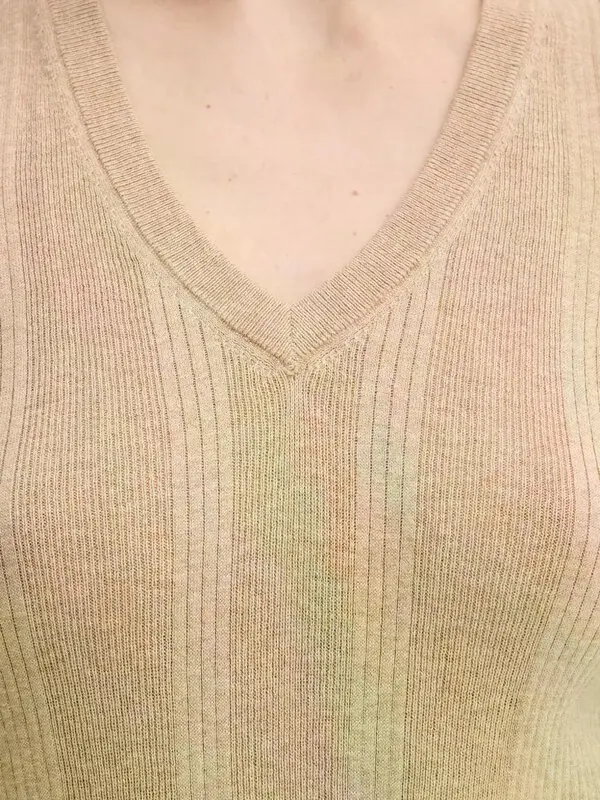MOS MOSH Mmrelena Tani Ribbed-knit V-neck Top