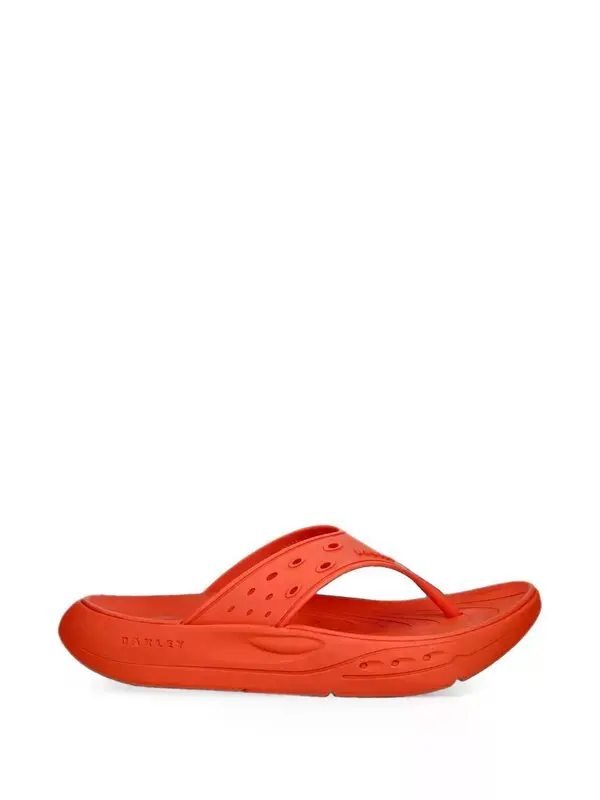Oakley Studio Perforated Logo-embossed Flip-flops - Orange