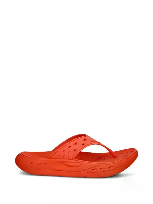Oakley Studio Perforated Logo-embossed Flip-flops - Orange
