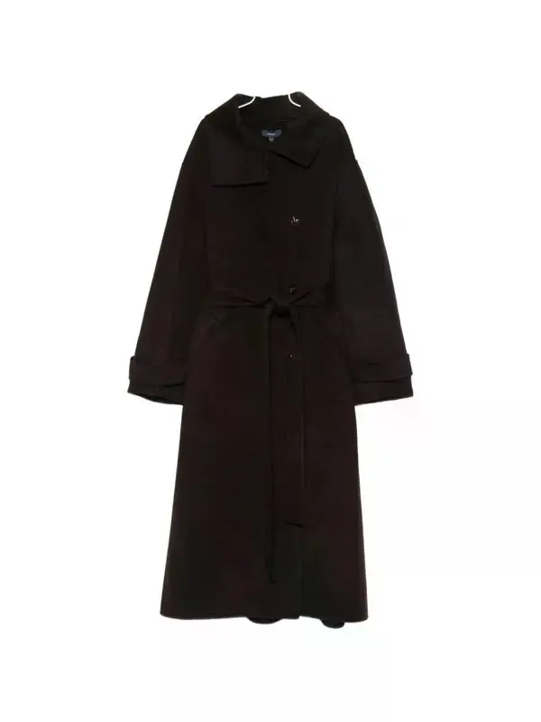 Soeur James Belted Button-up Coat - Brown