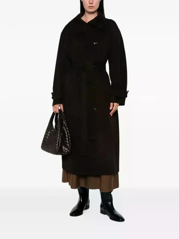 Soeur James Belted Button-up Coat