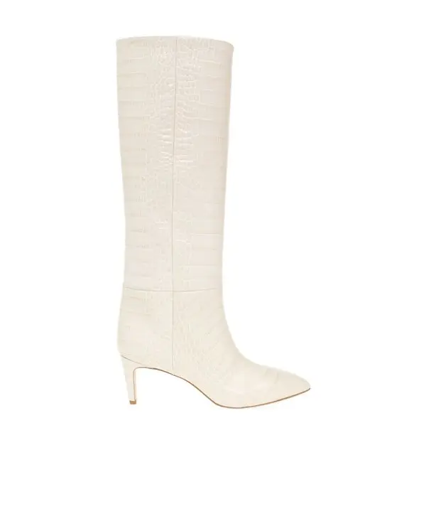 Paris Texas Pointed High-heeled Boots - White