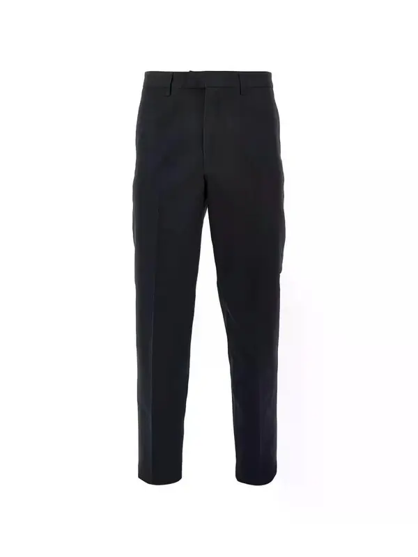 Emporio Armani Straight-leg Cotton Trousers - Blue