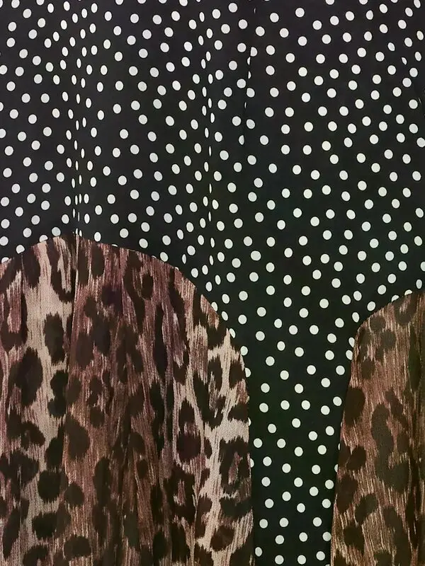 Rixo Maxi Dress With Polka Dot And Leopard Print