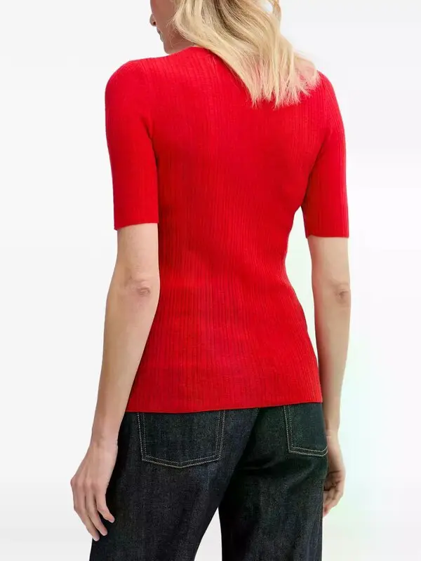 MOS MOSH Mmbouch Ribbed-knit Short-sleeve Top