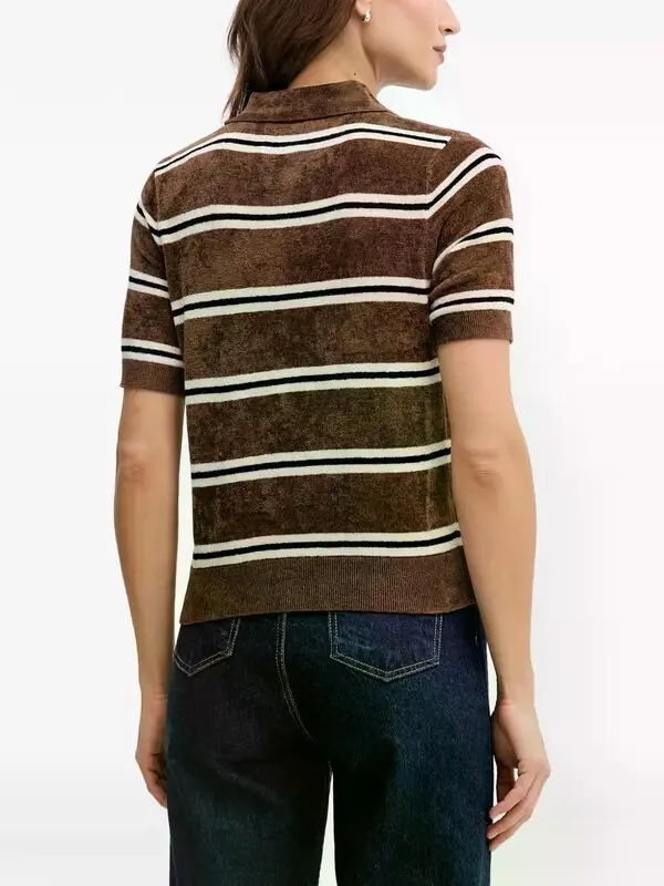 OUI Striped Terry Polo Shirt