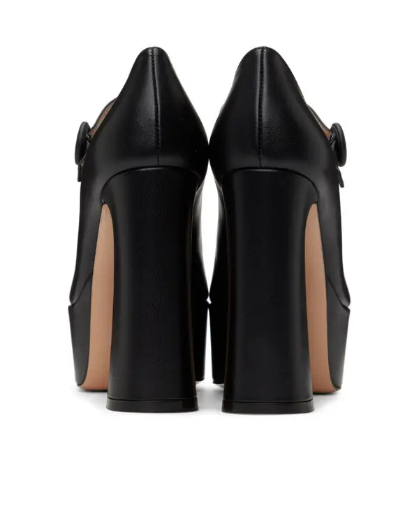 GIANVITO ROSSI Mary Jane 130mm Leather Platform Pumps
