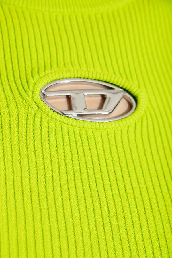 DIESEL® M Valary Logo Plaque Cropped Ribbed Top