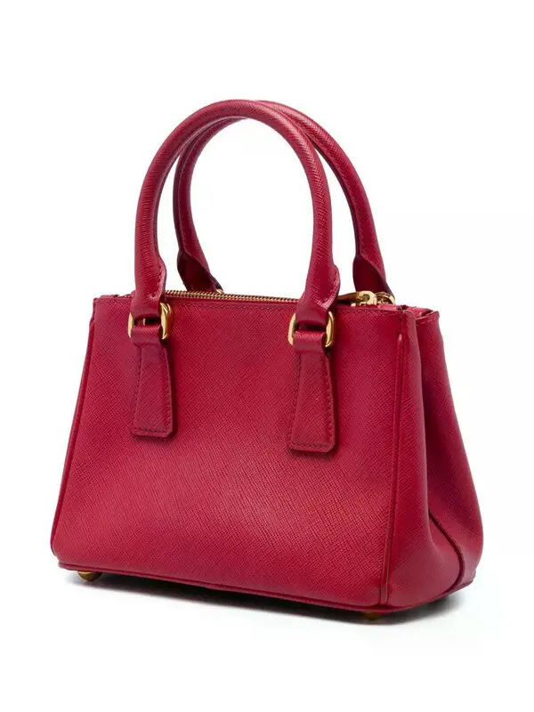 Prada 2000-2013 Mini Saffiano Lux Galleria Double Zip Satchel