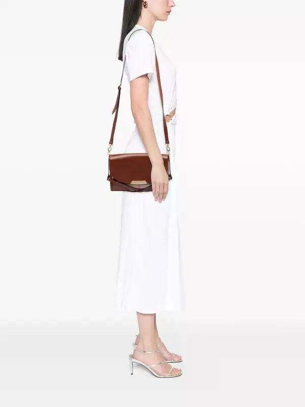 Burberry Leather And House Check Canvas Crossbody Bag