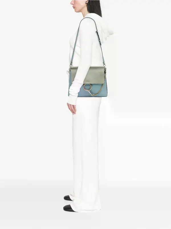 Chloé 2016 Medium Calfskin And Suede Faye Crossbody Bag - Blue