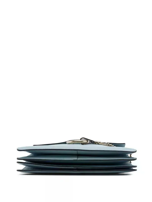 Chloé Faye Medium Calfskin And Suede Crossbody Bag - Blue