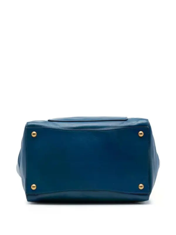 Prada Soft Calf Shopping Tote Satchel - Blue