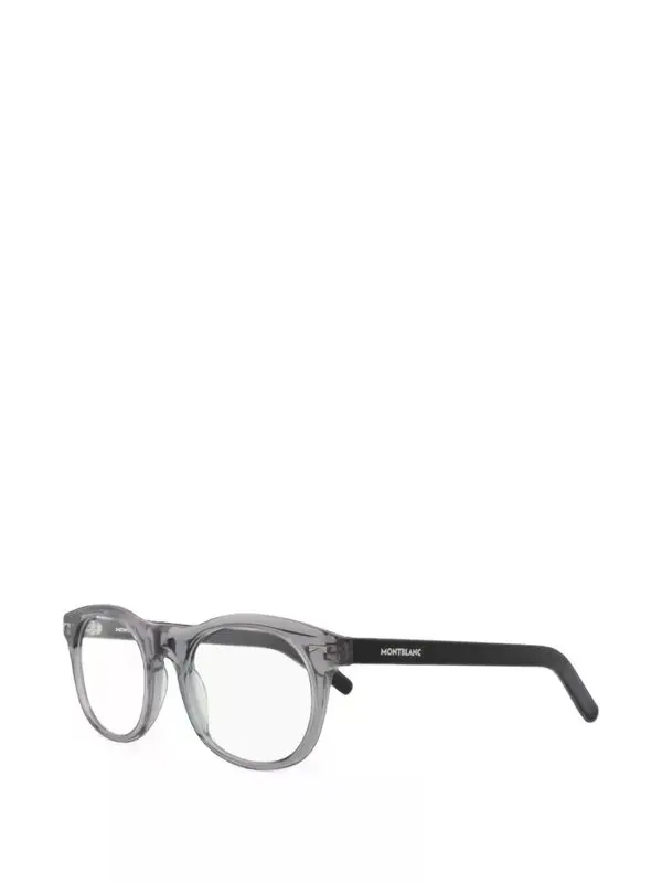 Montblanc Logo-print Round-frame Glasses - Grey