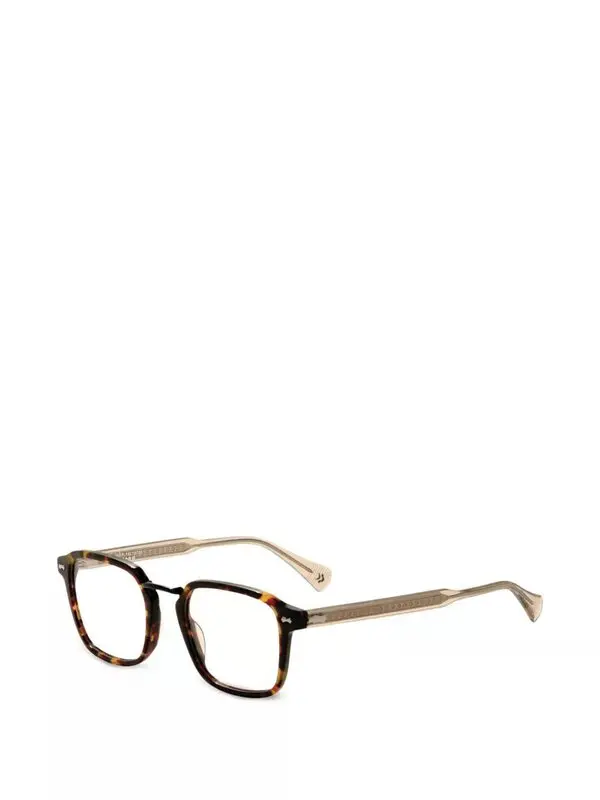 John Varvatos Tortoiseshell-effect Square-frame Eyeglasses