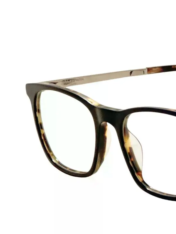 John Varvatos Tortoiseshell Effect Square Frame Eyeglasses