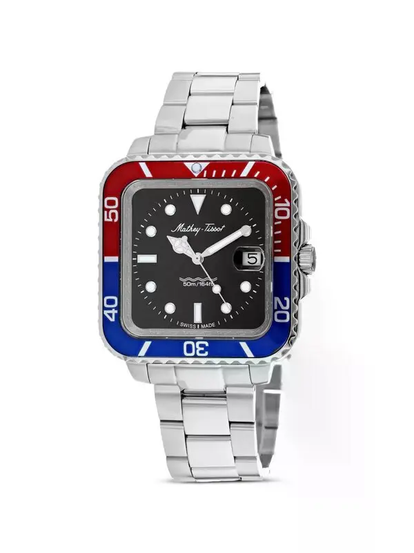 MATHEY TISSOT Stainless Steel Square Watch - Black