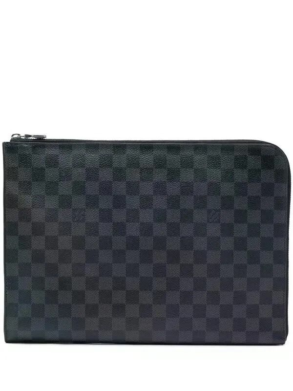 LOUIS VUITTON Damier Graphite Pochette Jour Gm Clutch Bag - Black