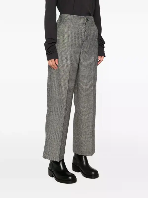 NICHOLSON & NICHOLSON Houndstooth Pattern Straight-leg Trousers
