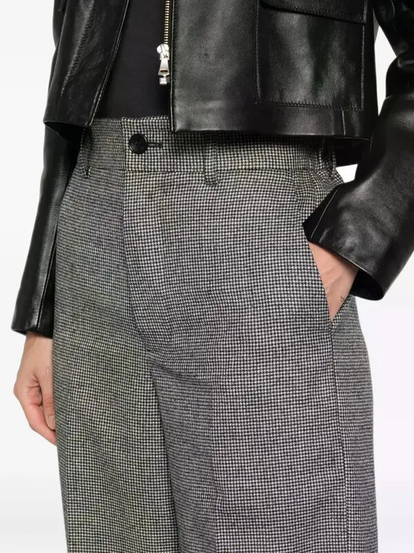 NICHOLSON & NICHOLSON Houndstooth Pattern Straight-leg Trousers