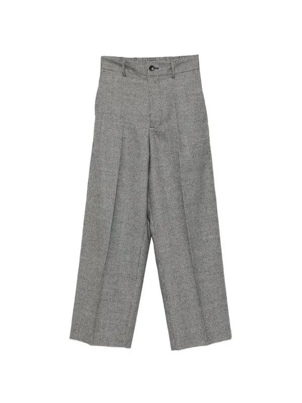 NICHOLSON & NICHOLSON Houndstooth Pattern Straight-leg Trousers