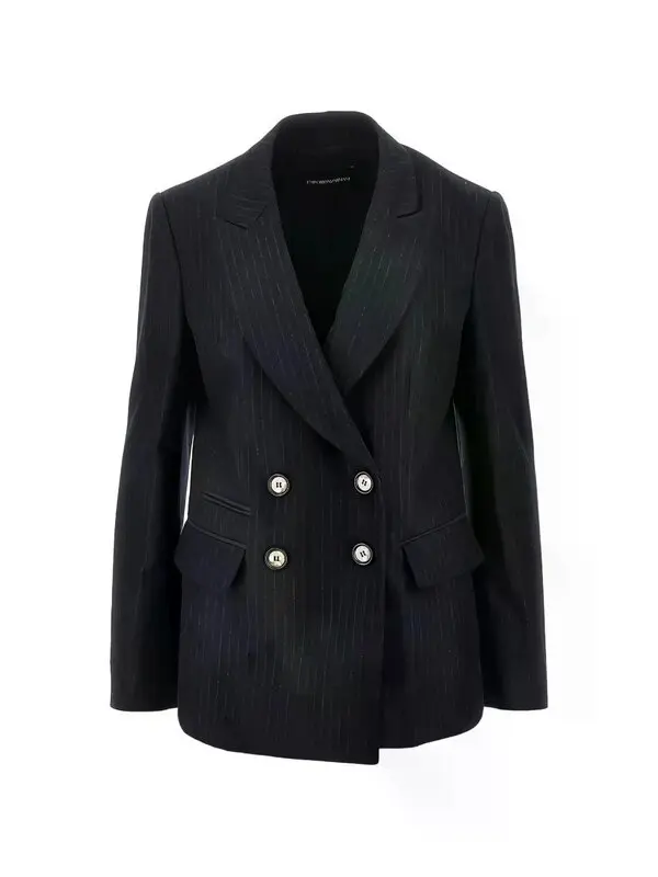 Emporio Armani Pinstripe Double-breasted Blazer - Blue