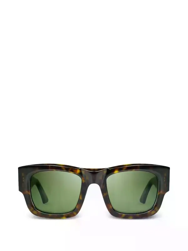 BUGATTI Tortoiseshell-effect Rectangle-frame Sunglasses - Brown