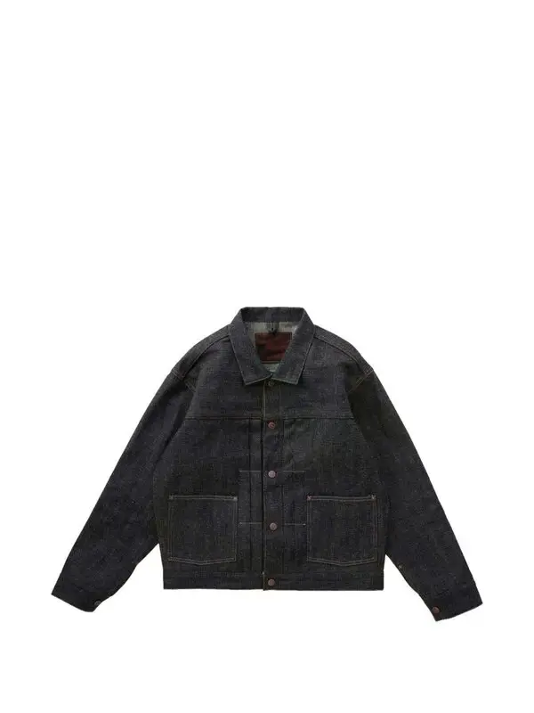 TAIGA TAKAHASHI Pleated Cinch-back Denim Jacket