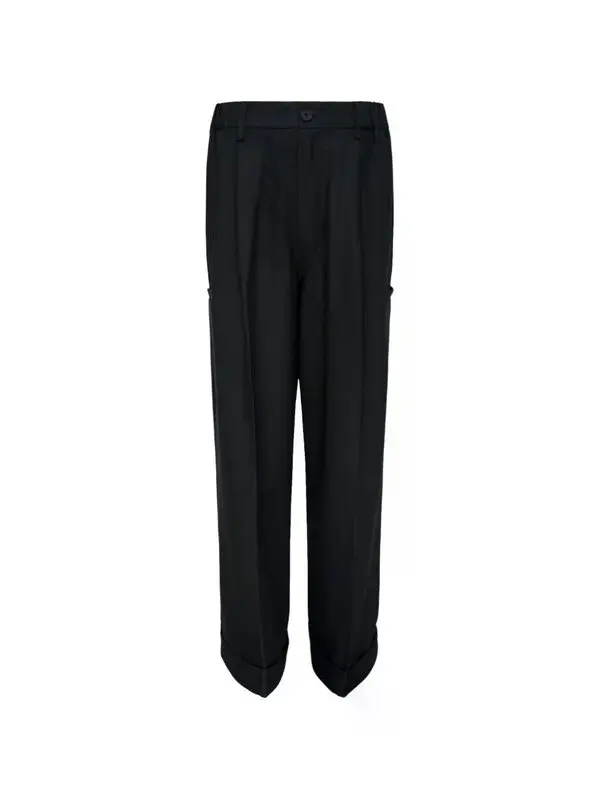 MELITTA BAUMEISTER Pleated Turn-up Trousers - Black