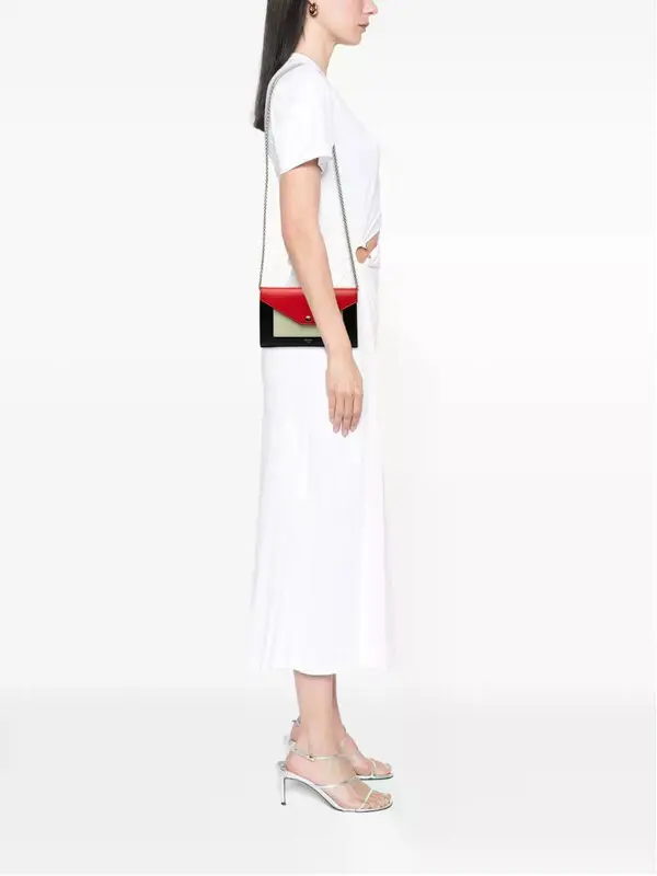 Celine 2017 Medium Tricolor Leather Pocket Envelope Flap On Chain Crossbody Bag