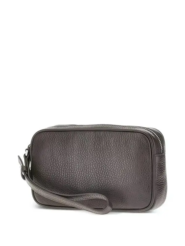 Emporio Armani Grained Leather Clutch Bag - Brown