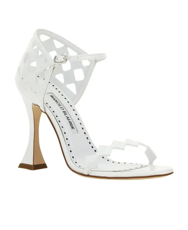 Manolo Blahnik Cut Out Leather Sandals